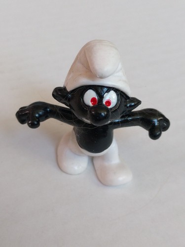 Schleich Vintage Smurf PVC Figurine RARE 2.0007 Angry Black Smurf | eBay
