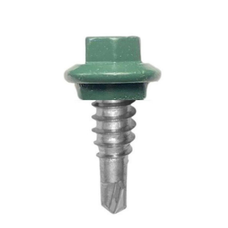 Metal Roofing Stitch Lap Screws #14 x 7/8" Painted Hex Head EPDM Washer ...