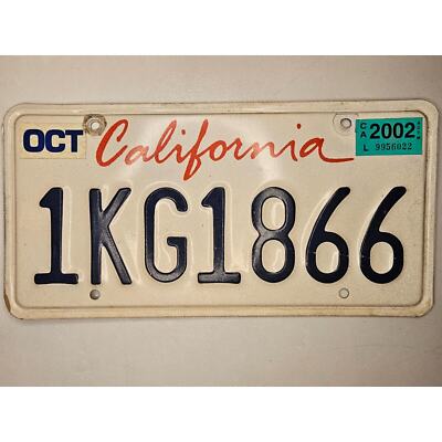 Collectable real metal license plate California "1KG1866" | eBay