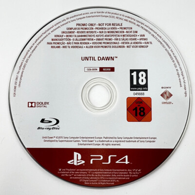 Until Dawn| PROMO/PRESSE Version. | PS4 | nur CD/Disk | neuwertig | eBay.de