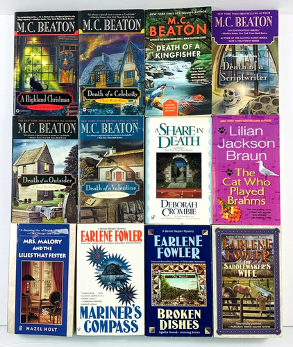 Lot of 12 Cozy Mystery Paperback Books M.C. Beaton Earlene Fowler Hazel ...