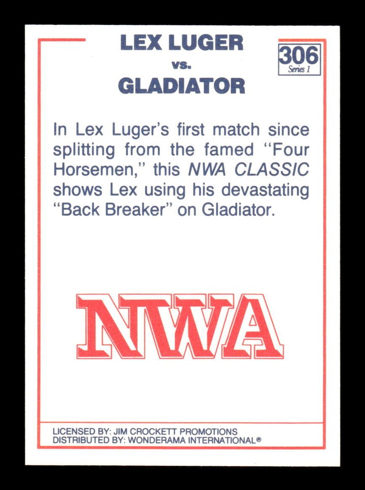 1988 Wonderama NWA #306 Lex Luger vs. Gladiator | eBay