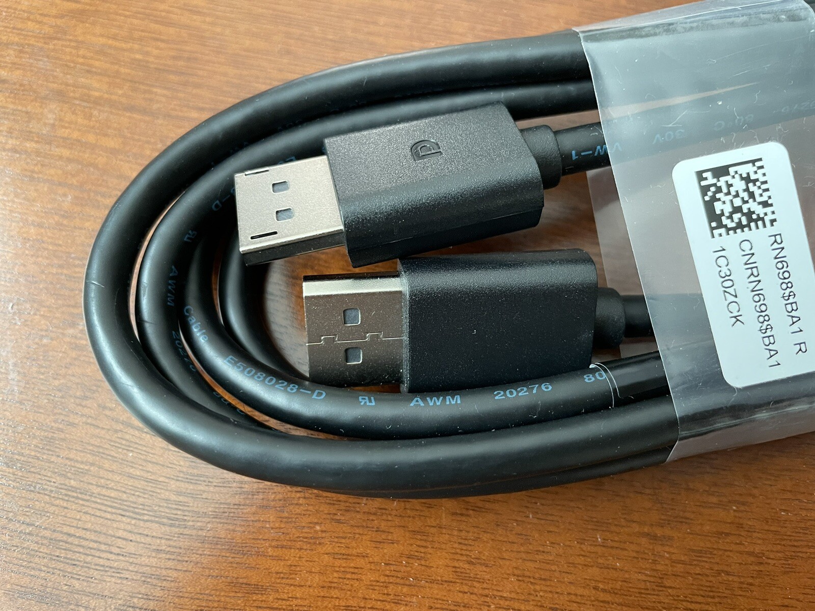 Dell RN698$BA1 R DisplayPort Monitor Cable Dehong AWM 20276 30V VW-1 ...