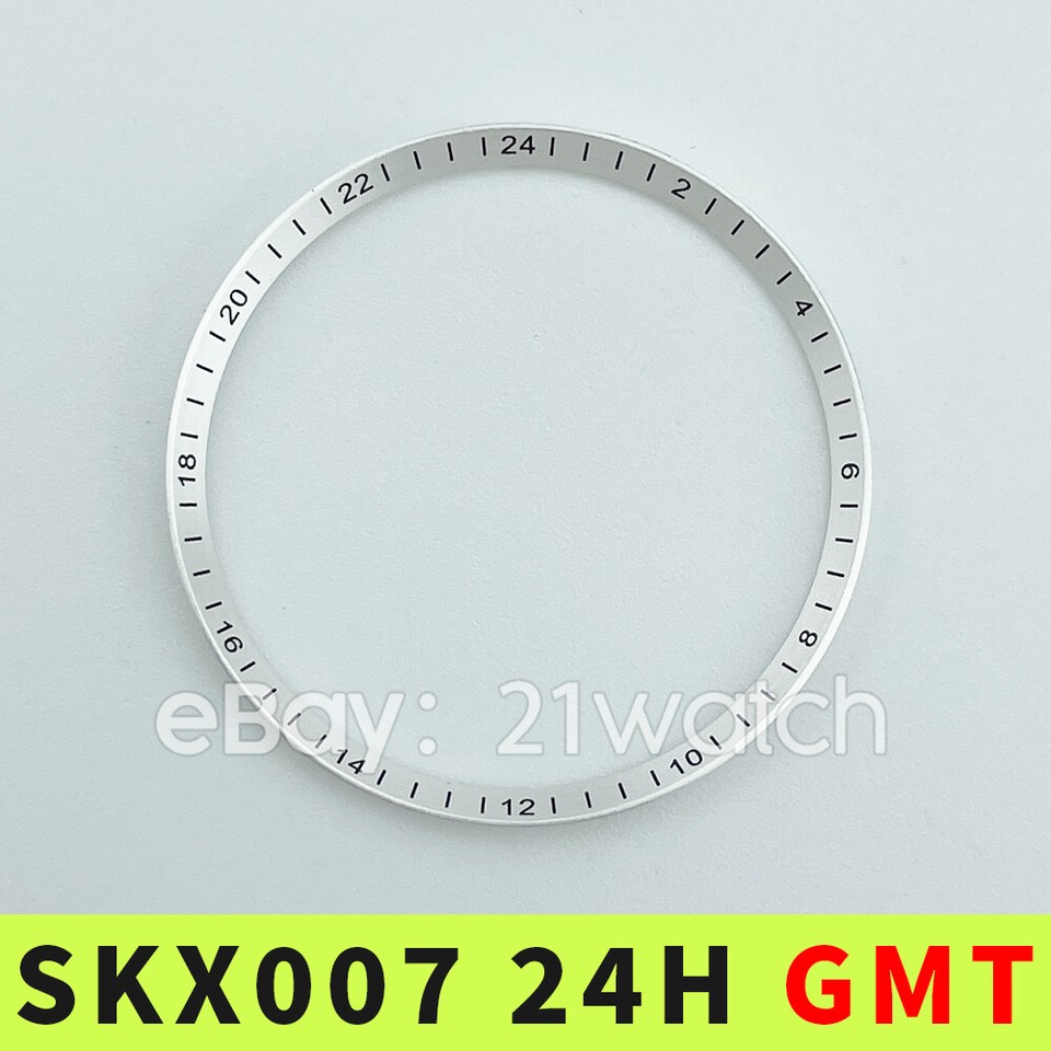 SKX007 SKX009 SRPD GMT Chapter Ring Silver Black with 24 Hours Index ...