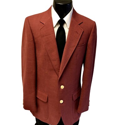 Vtg Stanley Blacker Maroon Sport Coat GOLD BTN Jacket TROPICAL Island ...