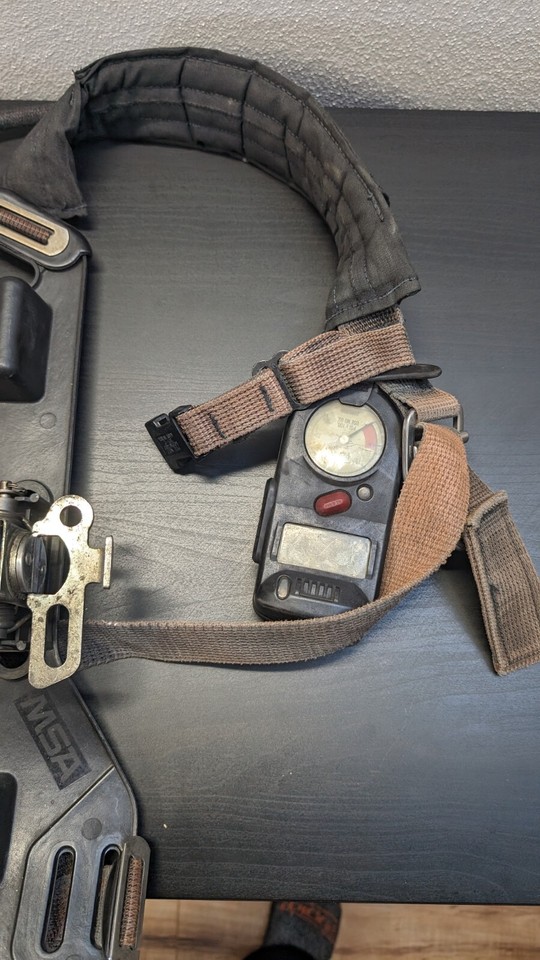 MSA AIR Pack Pak HARNESS FIREFIGHTER SCBA SELF CONTAINED BREATHING With ...