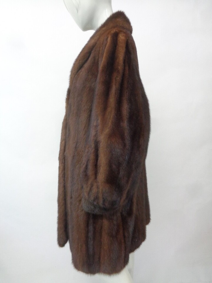 MINT CANADIAN MAHOGANY MINK FUR COAT JACKET WOMEN WOMAN SIZE 10-12 ...