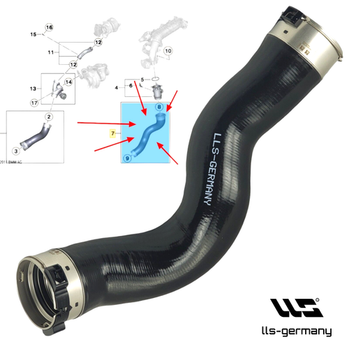 Turbo hose charge air hose for BMW 2 Coupe (F22, F87) 220d 225d ...