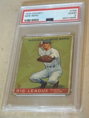 1933 GOUDEY #158 MORRIS (MOE) BERG PSA GOOD 2 WASHINGTON SENATORS ...
