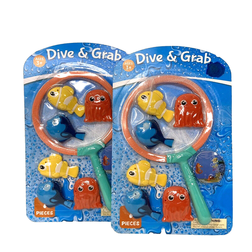 Dive & Grab Fish Pool Game Includes 7 Pieces 2 pack Summer Water Toys ...