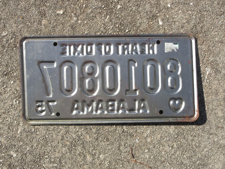 1975 Alabama Yellow Black License Plate Ford Chevrolet Chevy 80 10807 ...
