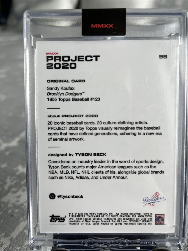 Topps PROJECT 2020 Card #99 Sandy Koufax Tyson Beck Dodgers | eBay