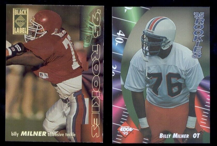 1995 Collectors Edge BILLY MILNER Dolphins Rookie Card + Black Label ...