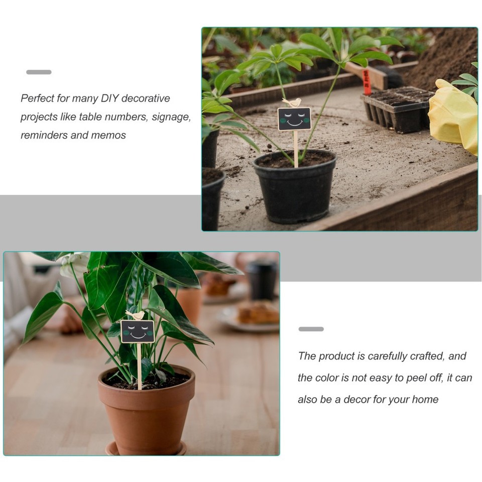 20 Pcs Small Wooden Chalkboard Picks Black Garden Message Boards | eBay ...