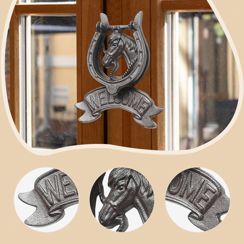 Horse Head Door Knocker Creative Accessory Premium Versatile Heavy Duty ...