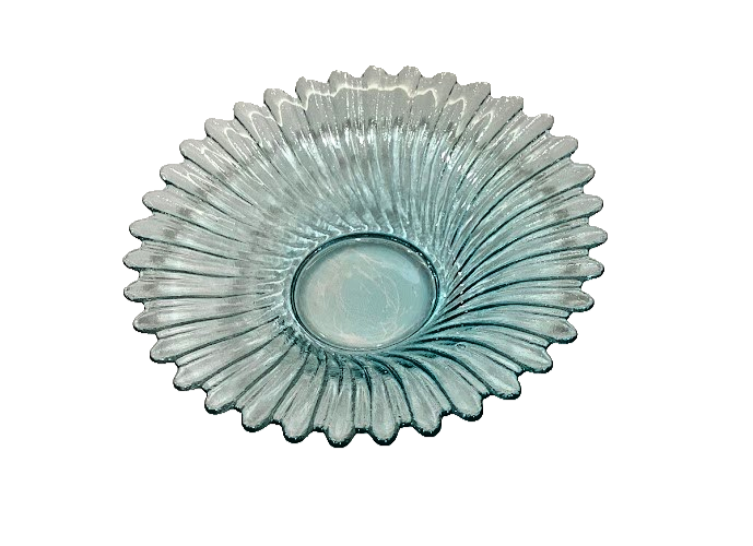 Vintage Light Blue Small Glass Bowl. MCM. Swirl Design. Trinket Bowl ...