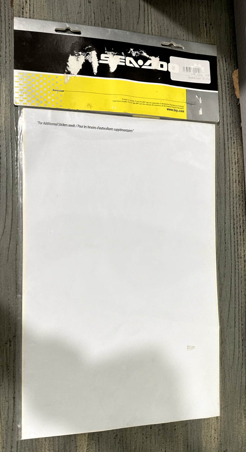 Sea-Doo - 295100654 - Blank Sheet for Stickers, White for sale online ...