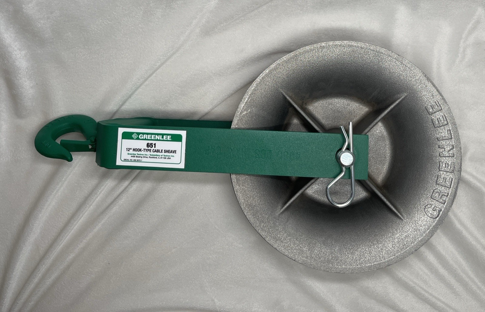 GREENLEE 651 12" Hook Type Cable Sheave 4000 lb Max Mat. 51153250 | eBay