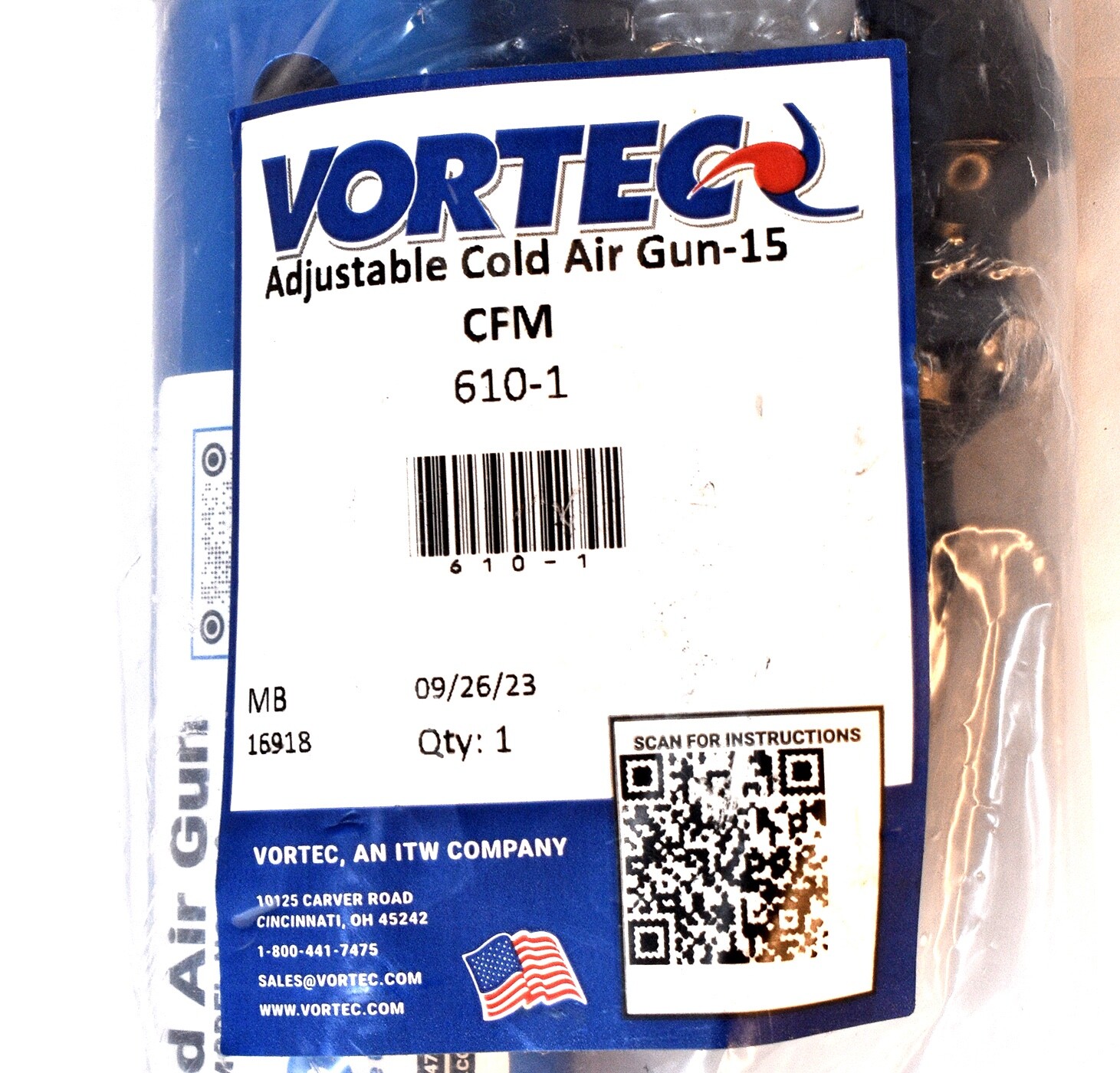VORTEC 610-1 Adjustable Cold Air Gun, 15CFM New | eBay