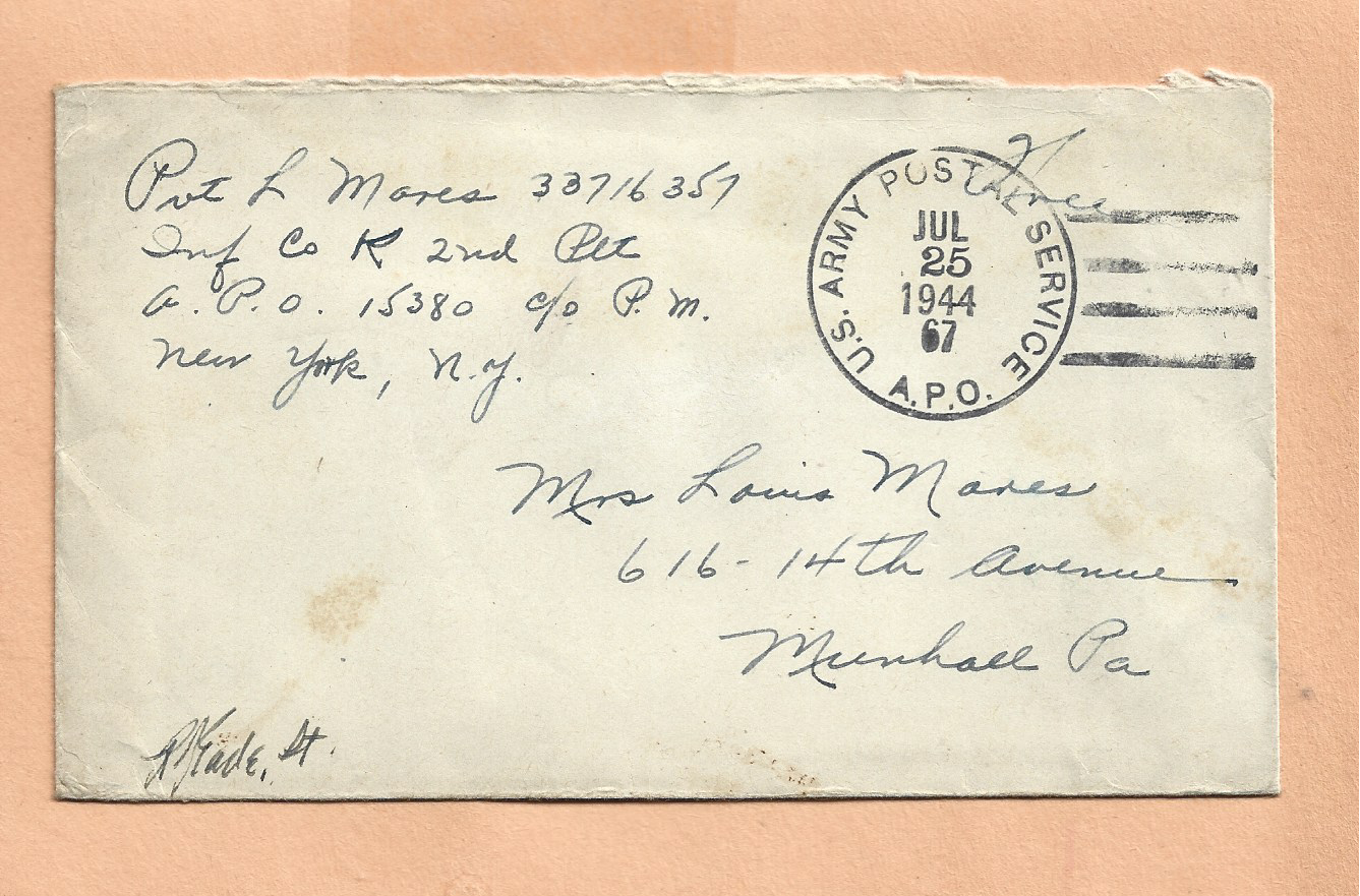 WORLD WAR II MILITARY MAIL APO 15380 / 67 1944 | eBay