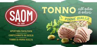 24x Saom Tonno all'Olio di Oliva Qualita' Pinne Gialle 24x 2 Lattine da ...