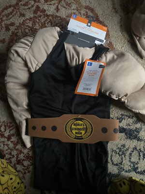 WORLD'S STRONGEST MAN Big Muscles Boy Costume Bodybuilder Halloween ...