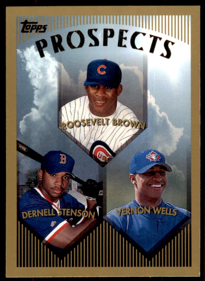 1999 Topps Roosevelt Brown/Dernell Stenson/Vernon Wells Rookie Baseball ...