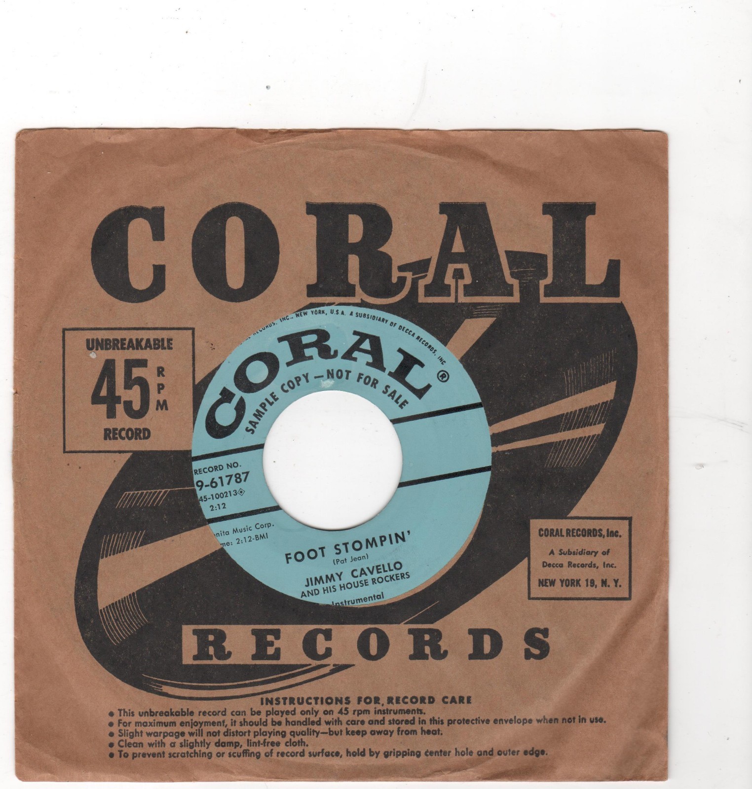 ROCKABILLY-JIMMY CAVELLO/HOUSE ROCKERS-CORAL 61787-OOH-WEE/FOOT STOMPIN ...