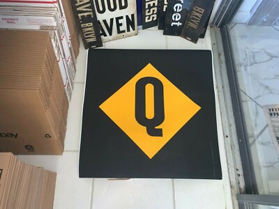 24X25 VINTAGE Q LINE NY URBAN COLLECTIBLE NY NYC SUBWAY ROLL SIGN ROUTE ...