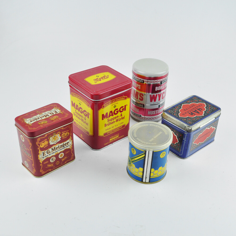 5 Tin Cans - Maggi - F.G.Metzger Gingerbread - Cough Drops - Honey | eBay