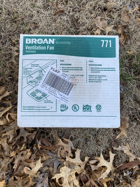 Broan Bathroom Ceiling Wall Mount Ventilation Fan 771 70cfm 4.0 Sones ...