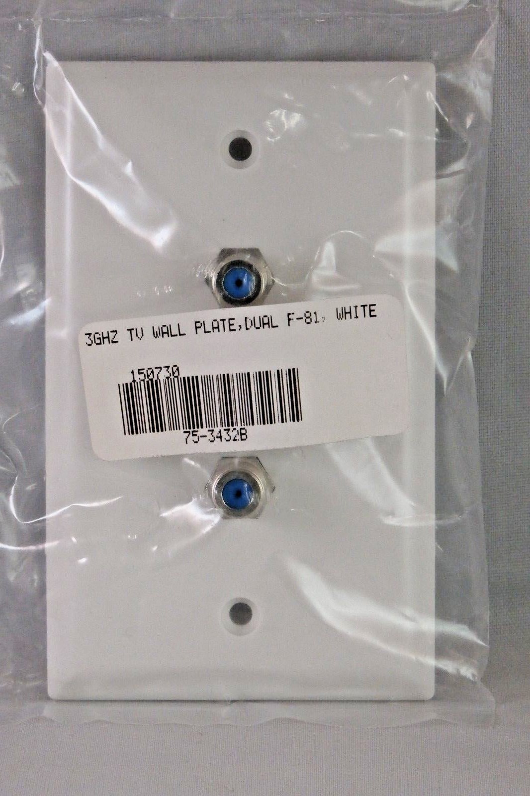2- 3GHz Dual F81, Double Coax cable White Wall Plates, 75-3432B, Free ...