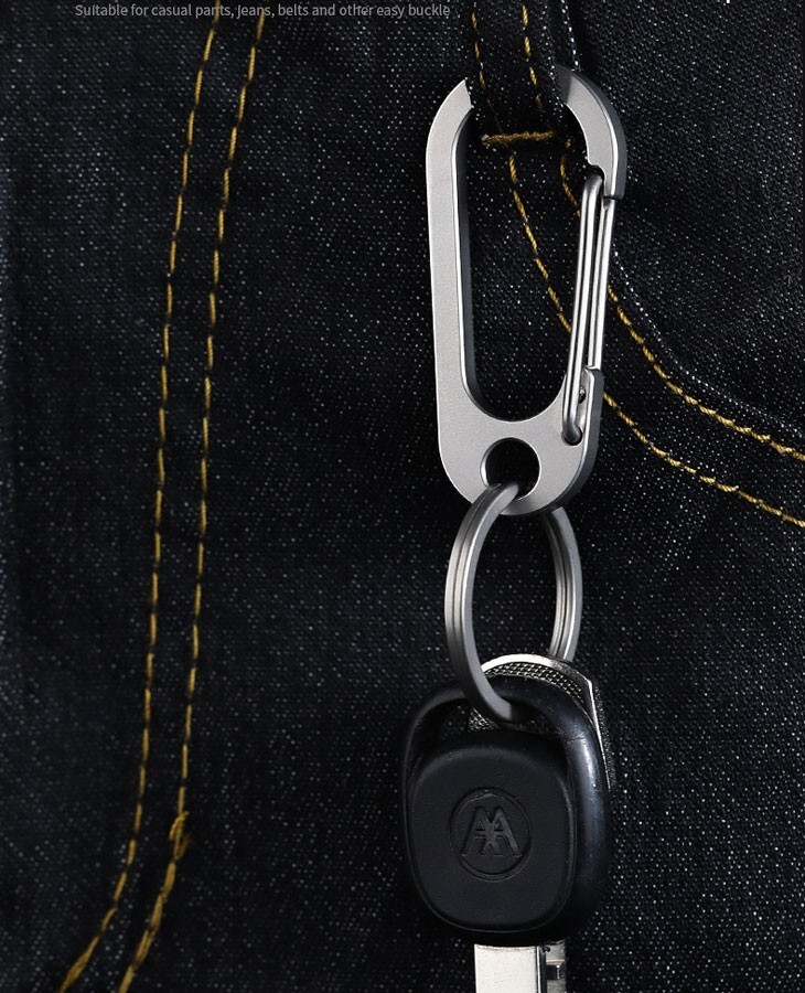 EDC Titanium Alloy Keychain Carabiner Portable Waist Hang Buckle with ...