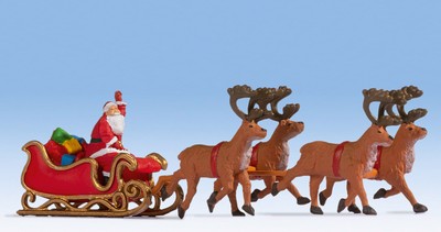 Santa Claus with Reindeer Hauled - Figure Set HO/OO gauge figures Noch ...