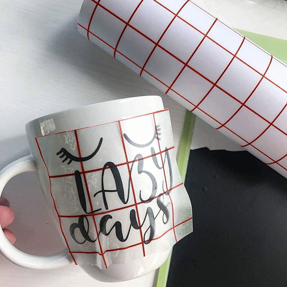 15x1500cm Transfer Paper Tape Roll Permanent Adhesive Vinyl Clear Red ...