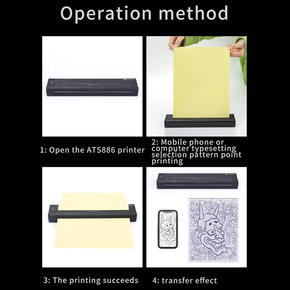 USB Portable Rechargeable Tattoo Transfer Stencil Machine Thermal ...