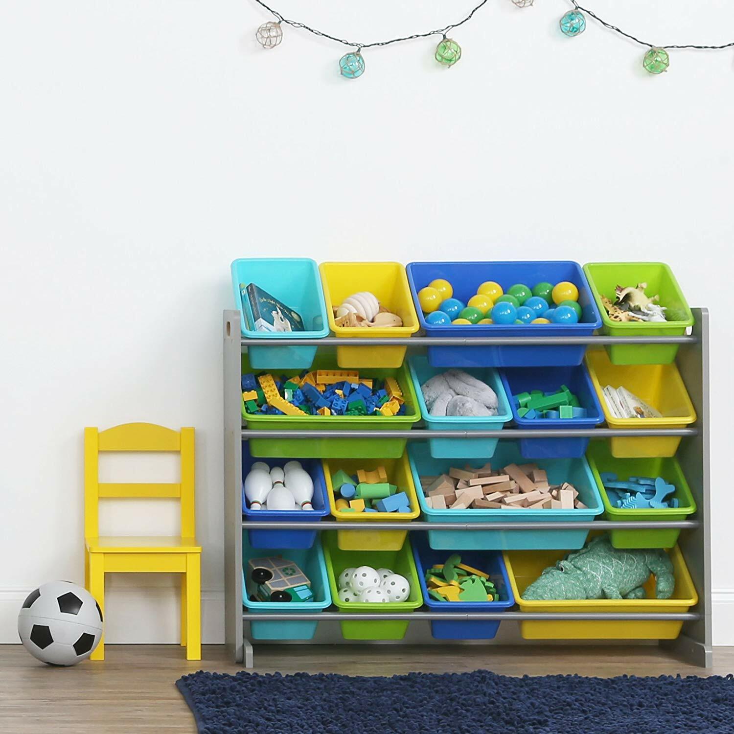 Large Toy Box Chest Storage Bin For Kids Room Playroom Organizer Wide ...