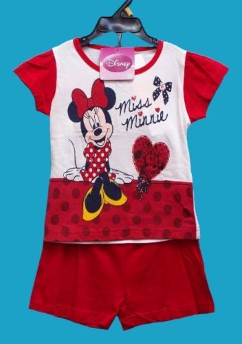 GIRL'S DISNEY MINNIE SHORT SET TWO COLOURS PINK & RED AGE 4 -12 | eBay