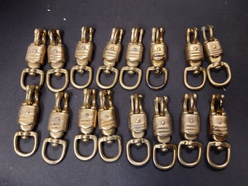 Lot Of 16 Solid Brass panic snap 3 1/2" X 3/4" hole on swivel. Quick release | eBay