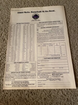 Vintage 1989 NEW YORK METS SCHEDULE & TICKETS Print Ad 1980s | eBay