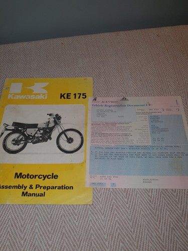 GENUINE KAWASAKI KE175 Motorcycle Assembly & Preparation Manual + Old ...