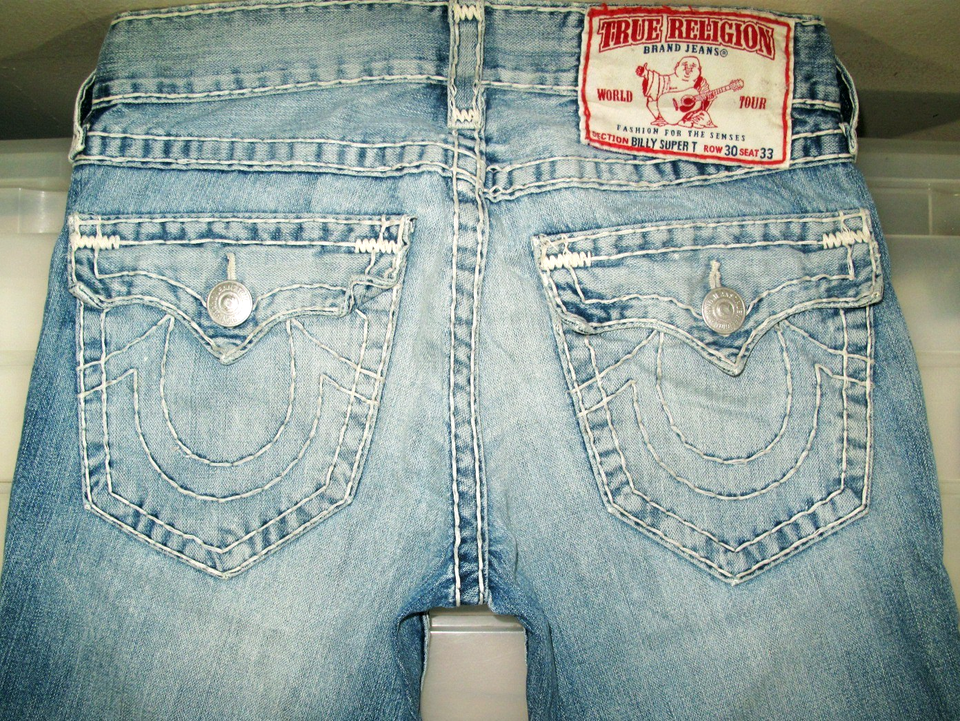 HOT USA Men's TRUE RELIGION BILLY SUPER T -WH BOOTCUT Jeans 30 x31 (Fit ...