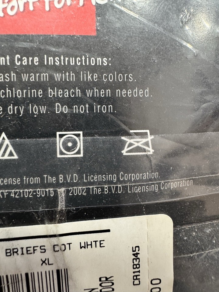 BVD Briefs Mens LARGE White Cotton 2005 Vintage Underwear Rare ...