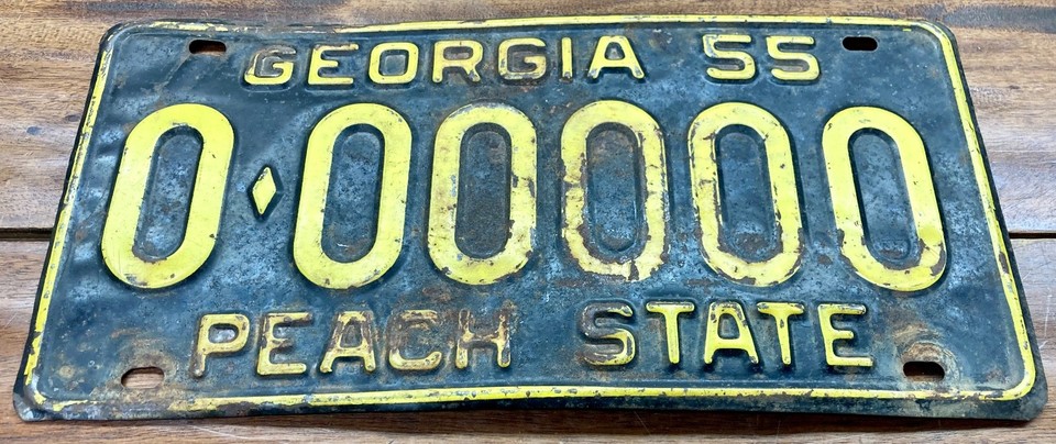 COOL, COLLECTIBLE, RUSTIC, HARDER TO FIND 1955 GEORGIA SAMPLE LICENSE ...