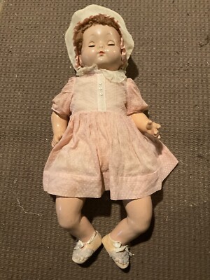 Vintage EFFANBEE SWEETIE PIE COMPOSITION CLOTH DOLL 24in FLIRTY BLUE ...