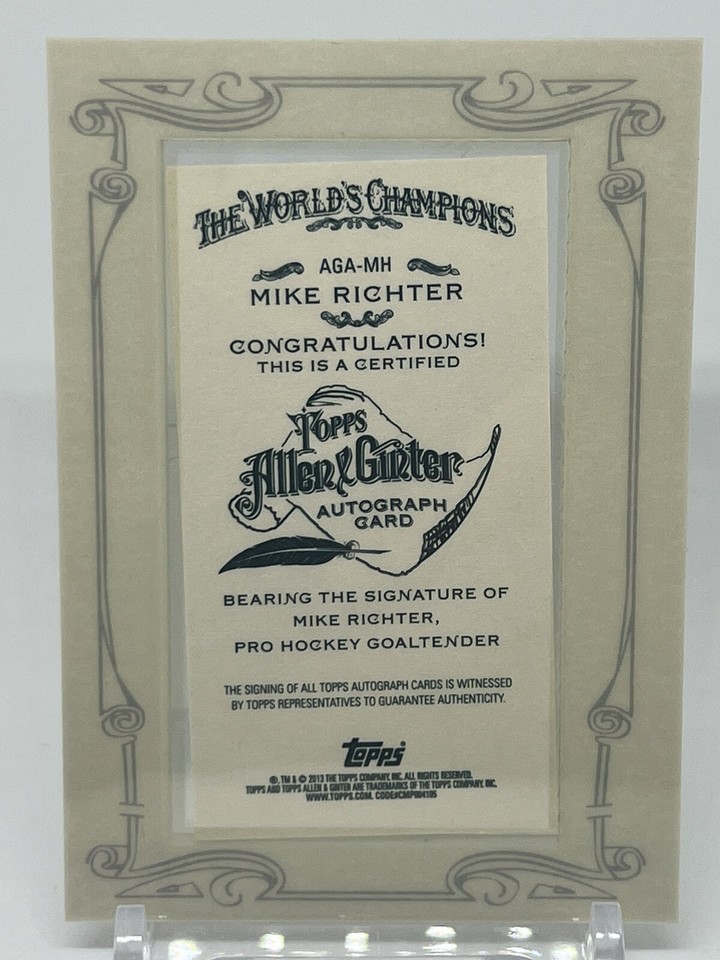 2013 Topps Allen and Ginter - Mike Richter auto - AGA-MH A2 | eBay