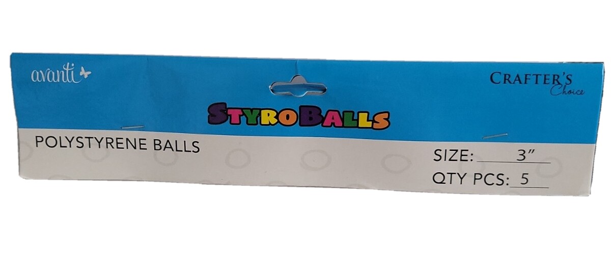 Avanti Polystyrene Balls 3 in 5 Pieces Round White Styro Foam Sphere ...