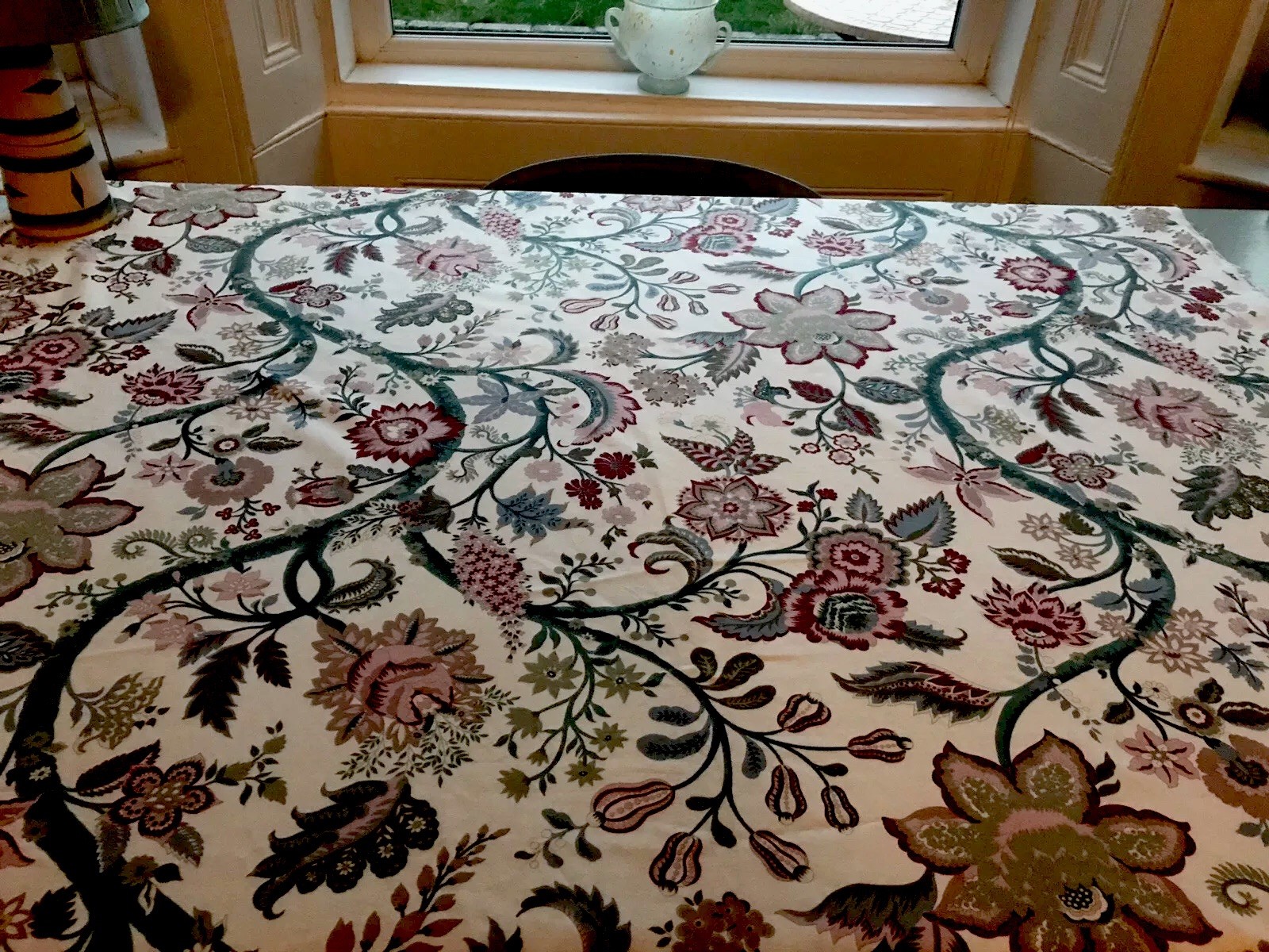 Crowson ‘Fabric Courtney’ Teal&Pink Floral Cotton FQ 24x18 Inches ...