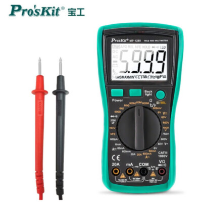 Pro'skit MT-1280 Multimeter Digital Display Capacitance Meter 3 5/6 ...