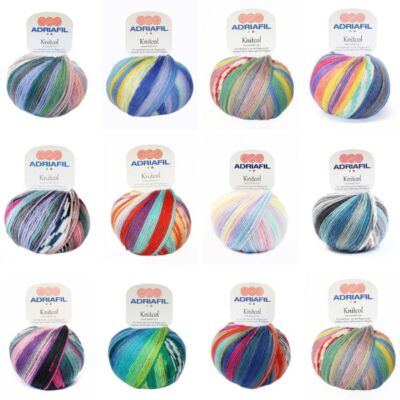 100% Italian Merino Wool Yarn - 50g Adriafil Knitcol DK Self-Striping ...